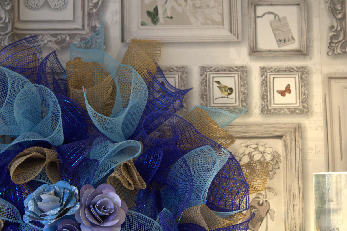 Wreath - Blue Flowers – Tilly Pots